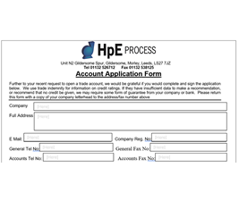 Account Form - HpE Process Ltd